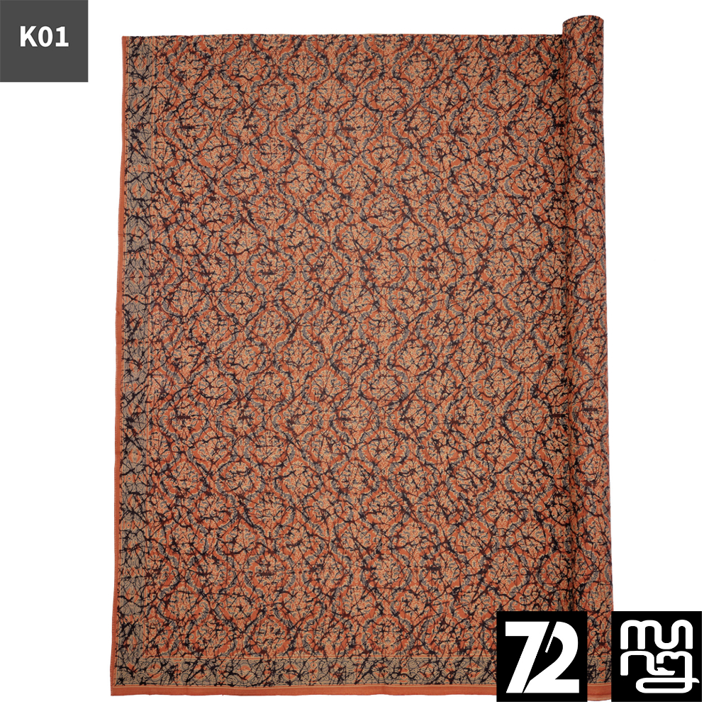 Jual KAIN BATIK PREMIUM Bahan Katun Motif Kawung Ceplok Warna Orange ...
