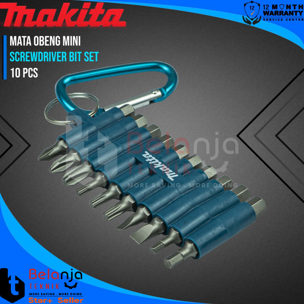 Jual Makita Screwdriver Bit Set 10 Pcs Mata Obeng Mini Hex 1/4 Inch D ...
