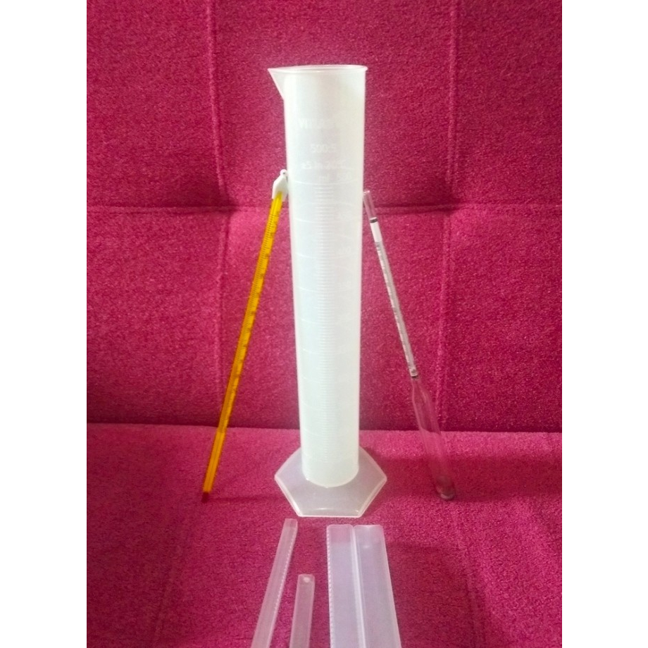 Jual Set 3 IN 1 Hydrometer Solar, Thermometer Glass Gelas Ukur PP 500 ...