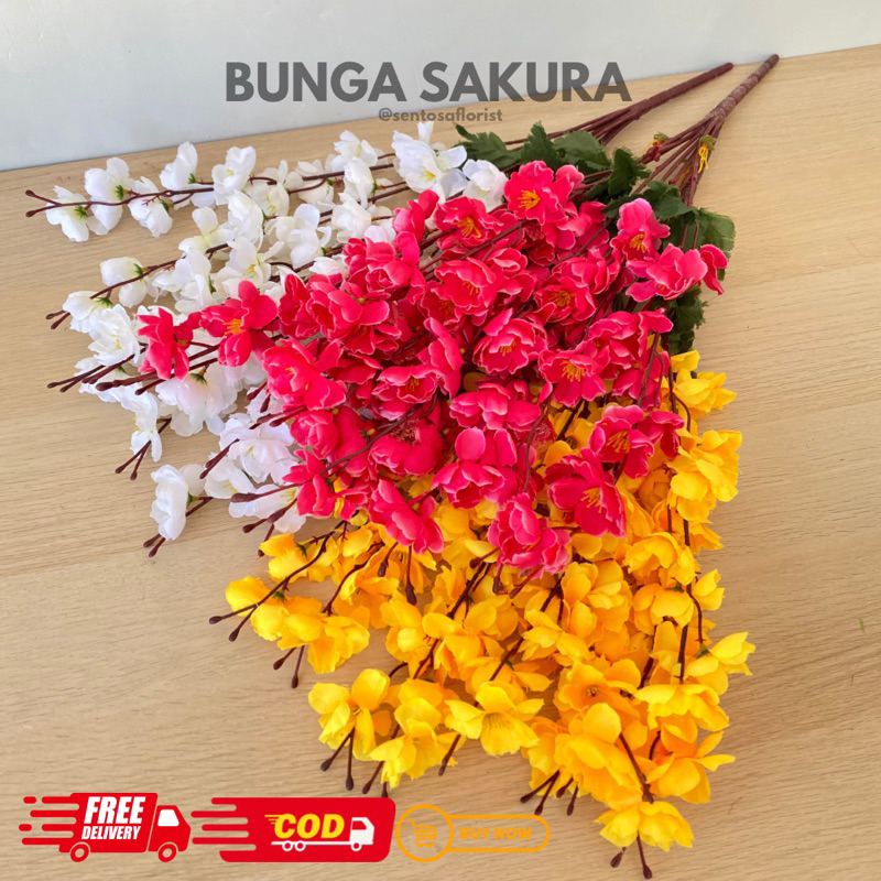 Jual BUNGA SAKURA PENDEK/SAKURA IMPORT/BUNGA SAKURA DEKORASI (37-17 ...