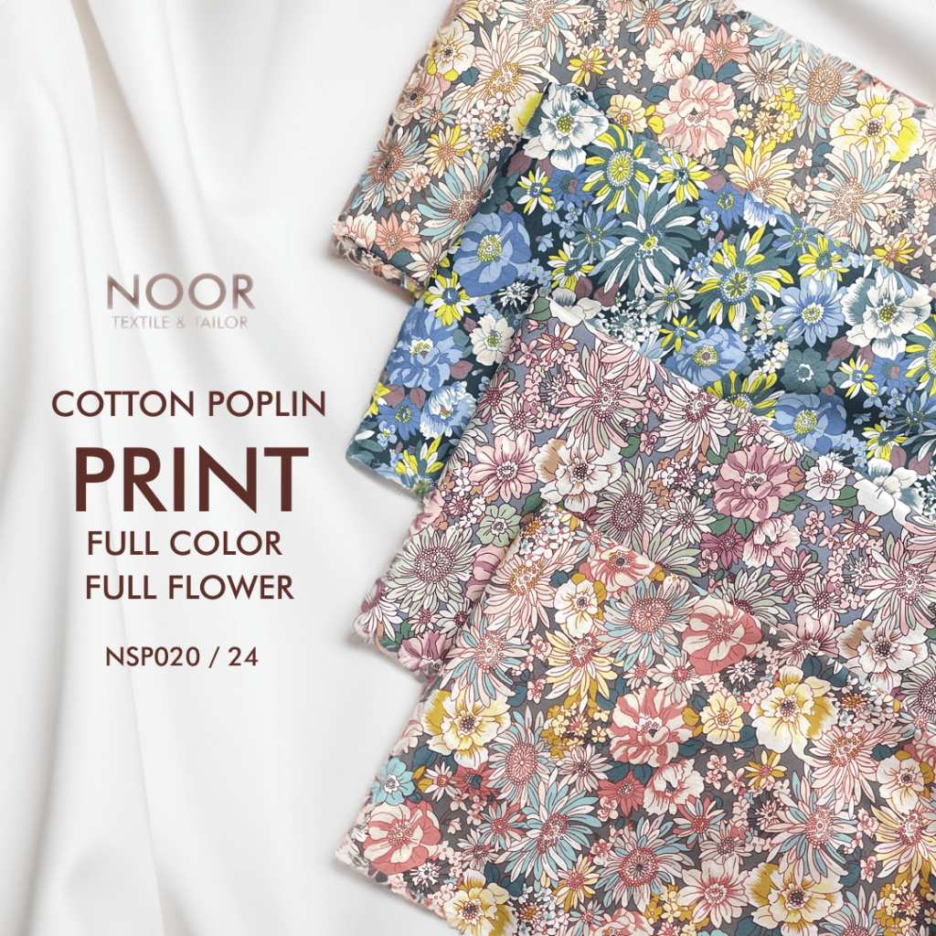 Jual Cotton Poplin | Katun Jepang - Full Color Full Flower | 4 Varian ...