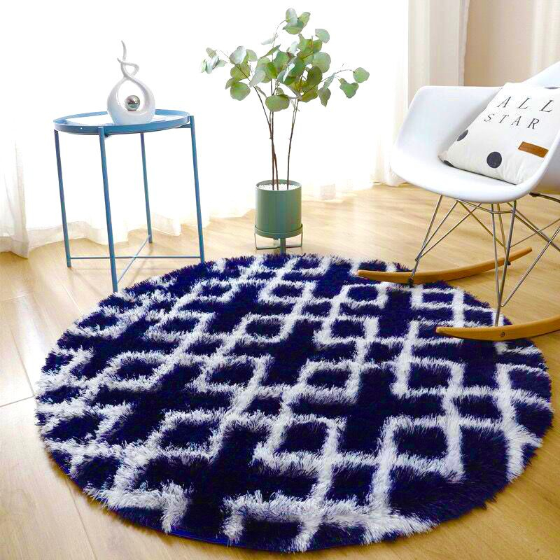 Jual Karpet Bulat Ombre & Motif Warna Diamater 100cm/Karpet Bulu Lantai ...