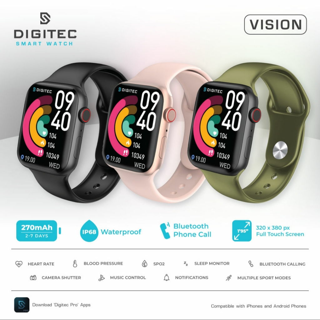 Jual Digitec Smartwatch VISION Series | Shopee Indonesia