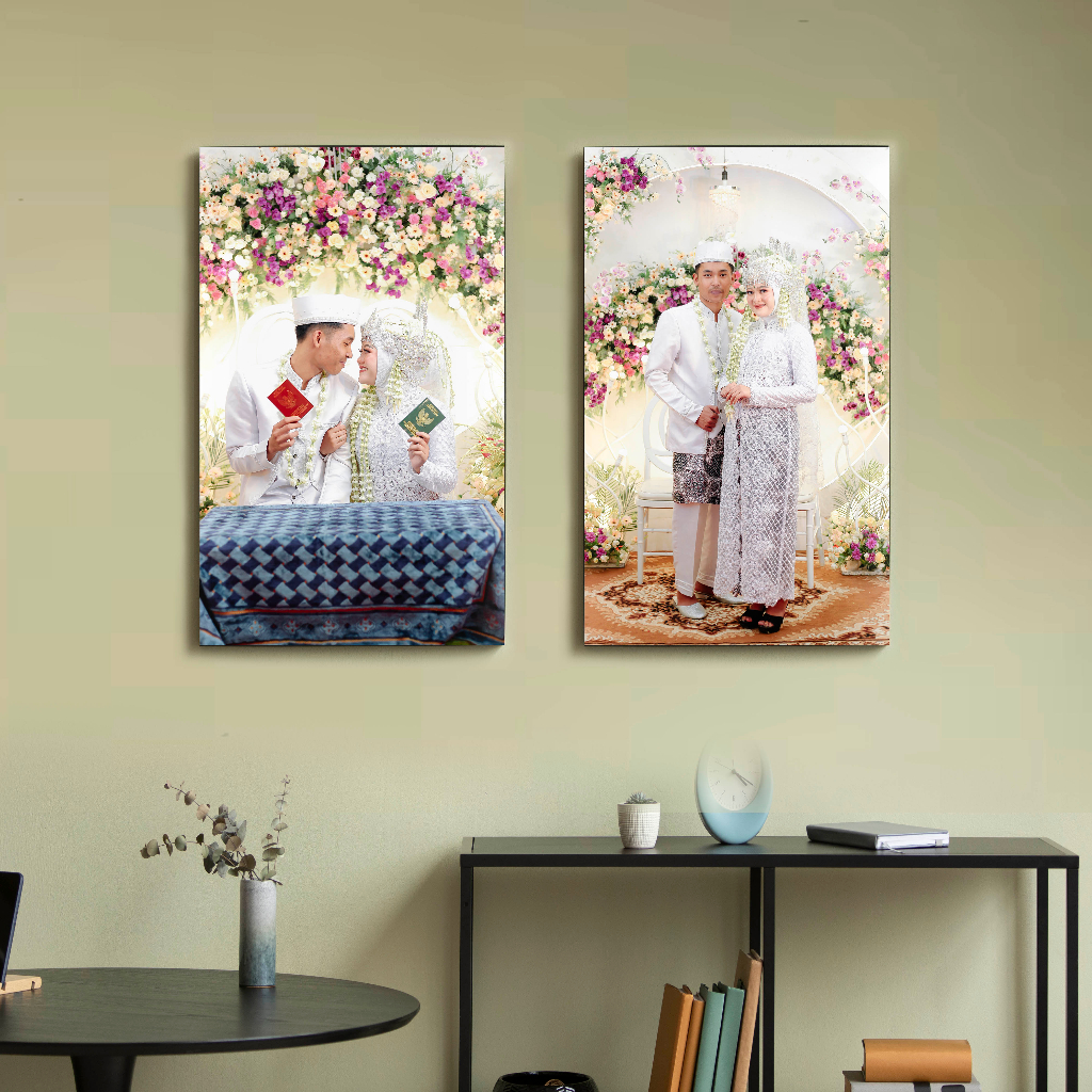 Jual (2 PCS) CETAK FOTO + FRAME BINGKAI KAYU MDF (6R) 14X20cm Tempel ...