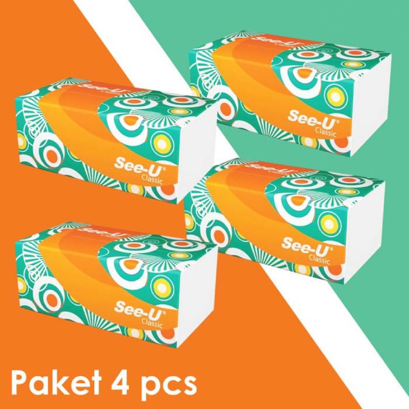 Jual TISSUE WAJAH SEE U CLASSIC FACIAL TISSUE 250 SHEET 4 PACK SEE U ...
