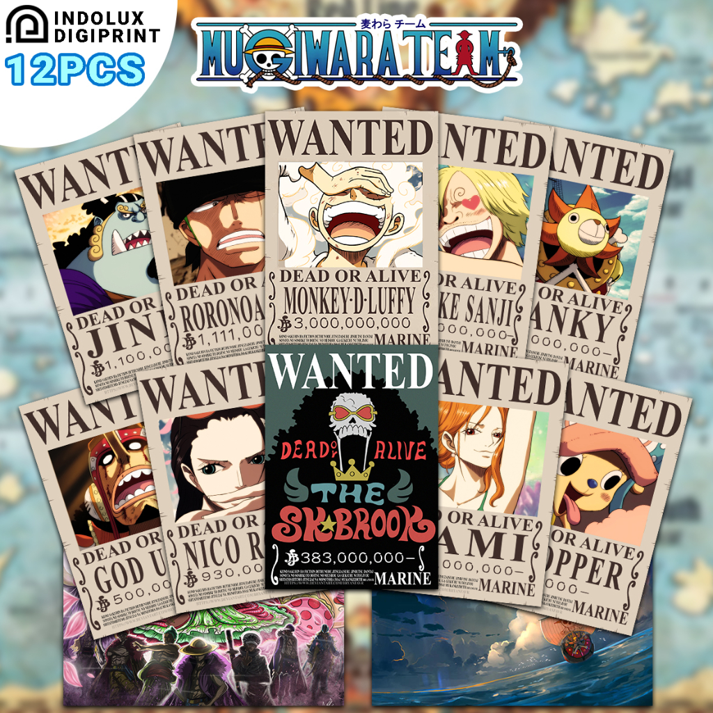 Jual Poster One Piece 12 PCS Bounty Size Terbaru Crew Mugiwara / Shanks ...