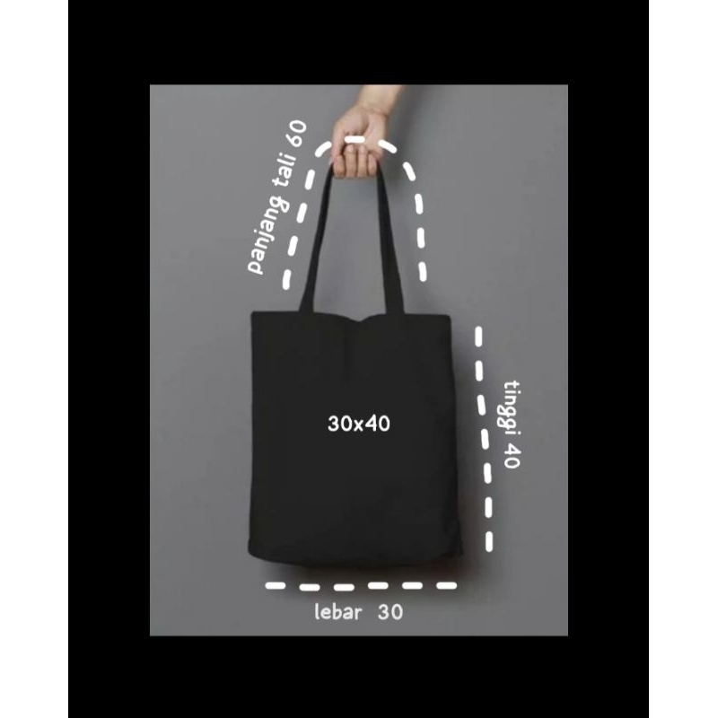 Jual Totebag Hitam Polos Bahan Premium / Tas Totebag cocok untuk Kuliah dan Dompet sako wallet ...