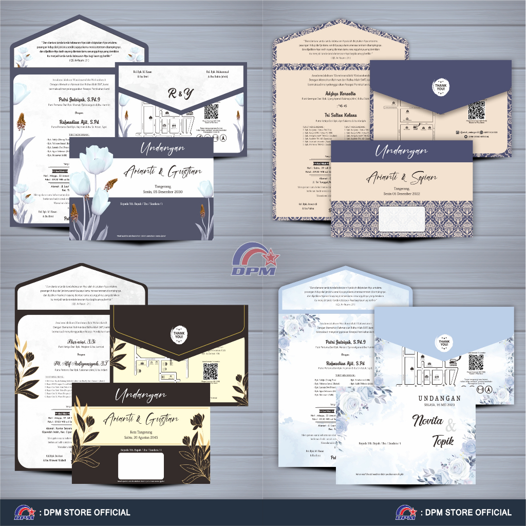 Jual Undangan Pernikahan Semi Amplop Lipat 3 SA Series - DPM | Shopee ...