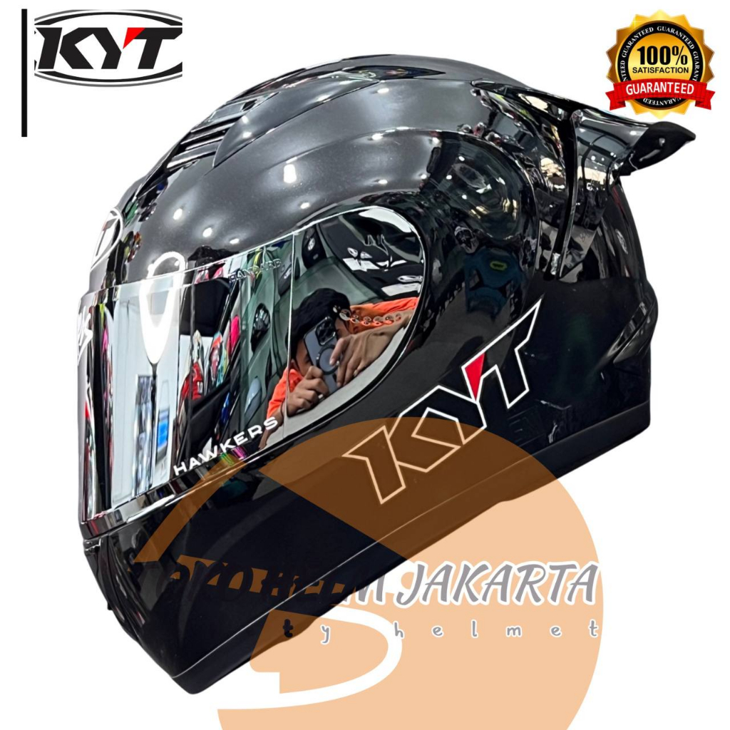 Jual HELM KYT R10 SOLID BLACK GLOSSY | HELM KYT FULLFACE R10 KYT ...