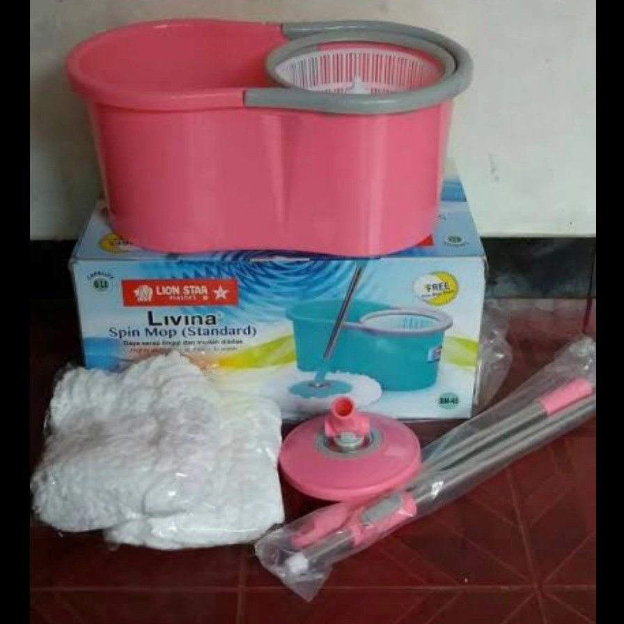 Jual Livina BM 45 Ember Pel Lantai 6 Liter Lion Star Spin Mop Standard ...