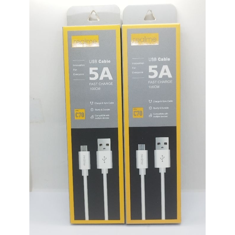 Jual KABEL DATA USB CABLE REALME TIPE MICRO ALL TIPE MODEL C70 USB ...