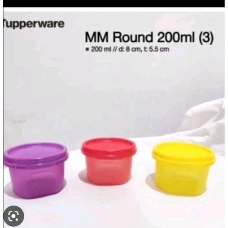 Jual TUPPERWARE MM Round 200 ml ( 3 pcs ) | Shopee Indonesia