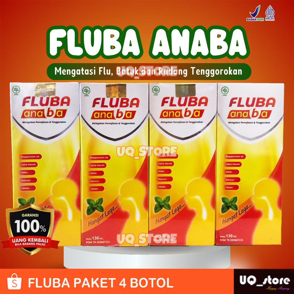 Jual Madu Fluba Anaba Atasi Flu Batuk Anak dan Dewasa - PAKET 4 BOTOL ...