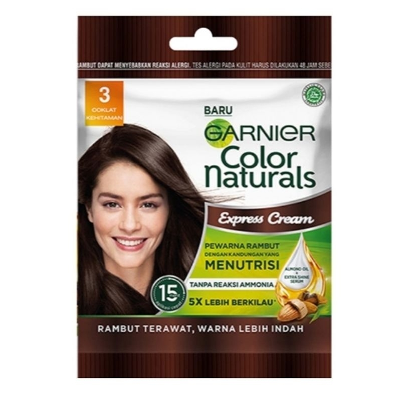Jual GARNIER Color Naturals Express Hair Color 3 Dark Brown 20 ml ...