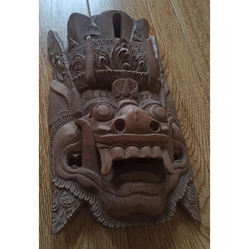 Jual Topeng Kuno Barong Bali Kayu Jati Tua langka Vintage Tinggi :27cm ...