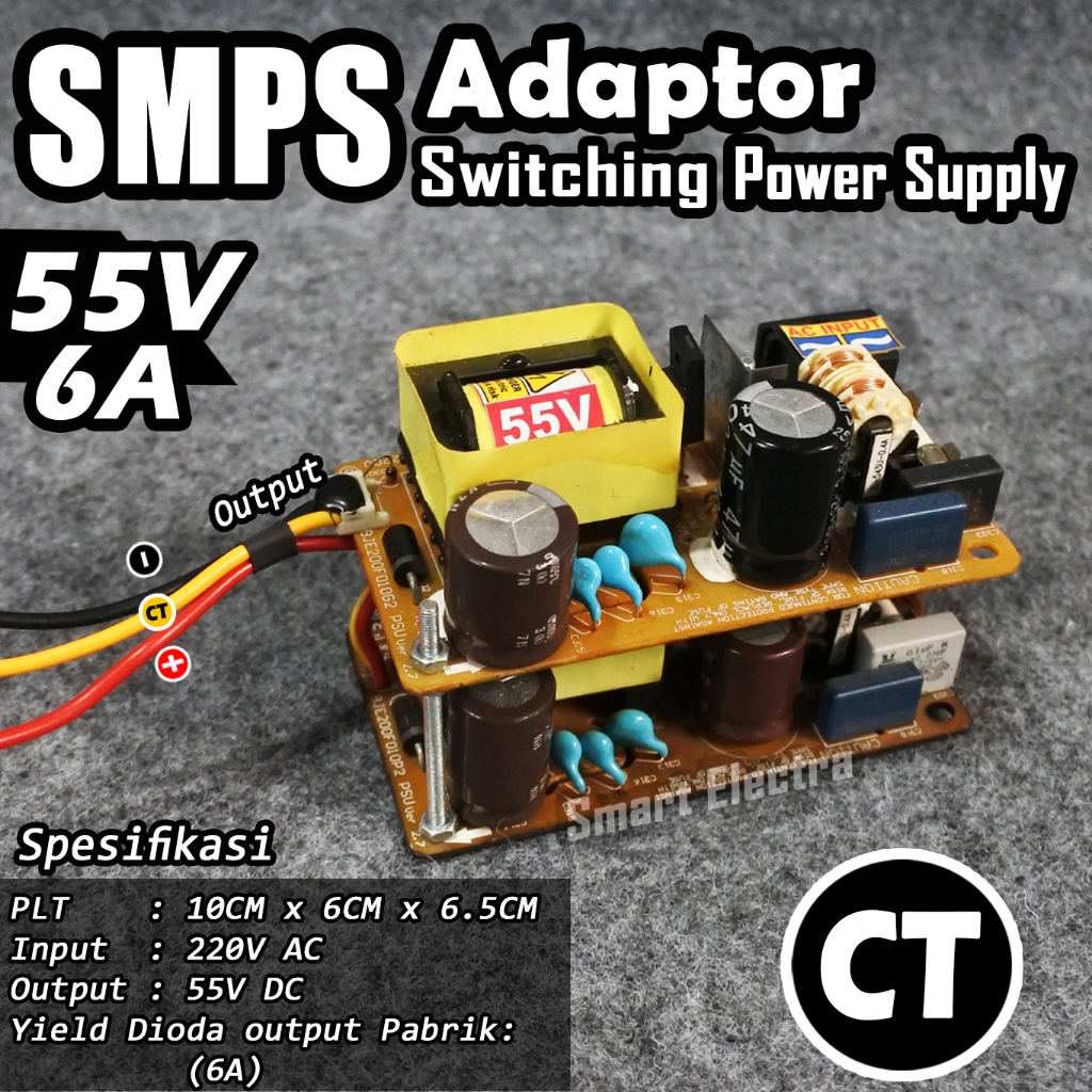 Jual SMPS power Supply 12V, 15V, 24V, 32V, 35V, 42V, 45V, dan 55V 6A CT dan NON CT | Shopee ...