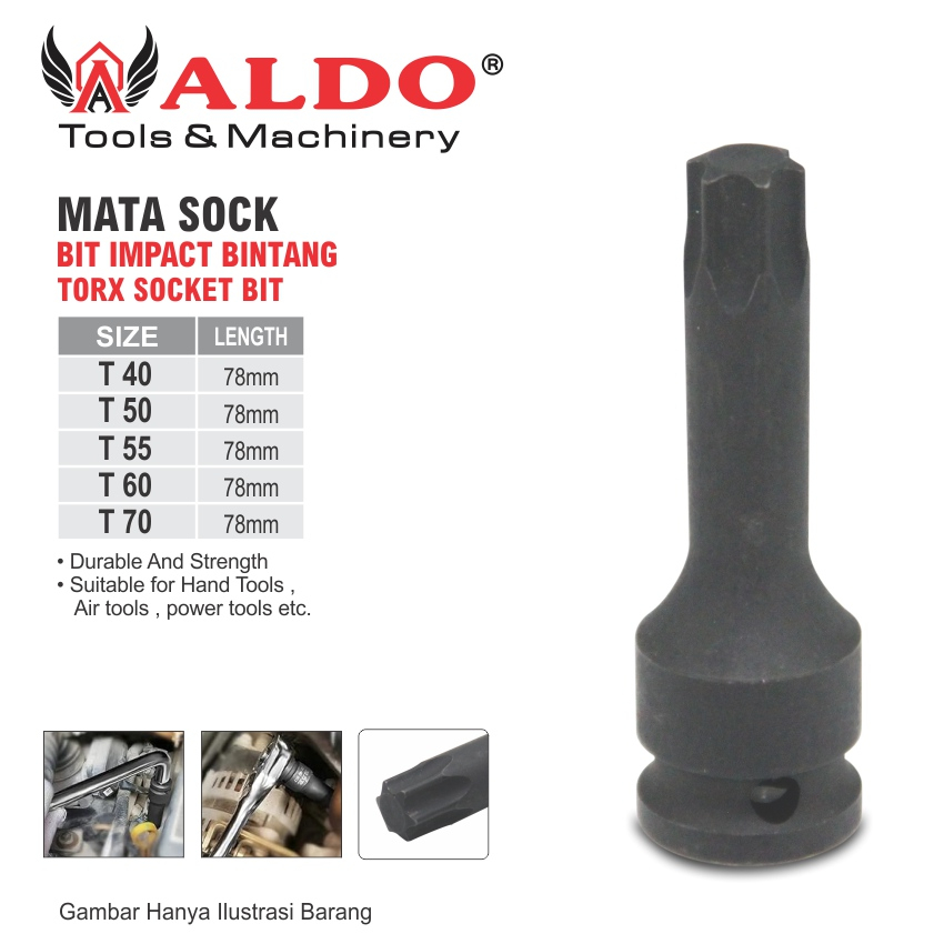Jual MATA SOCK BIT IMPACT BINTANG 78L / MATA IMPACT / SAMBUNGAN SOCKET ...