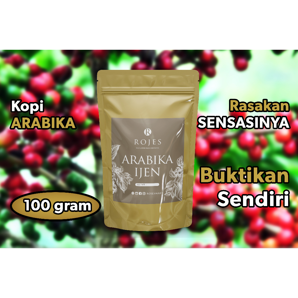 Jual Kopi bubuk Arabika Ijen | 100 Gram - ROJES COFFEE | Shopee Indonesia