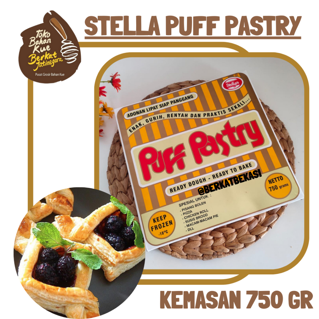 Jual STELLA PUFF PASTRY 750 GRAM / PUFF PASTRY 750 GRAM | Shopee Indonesia