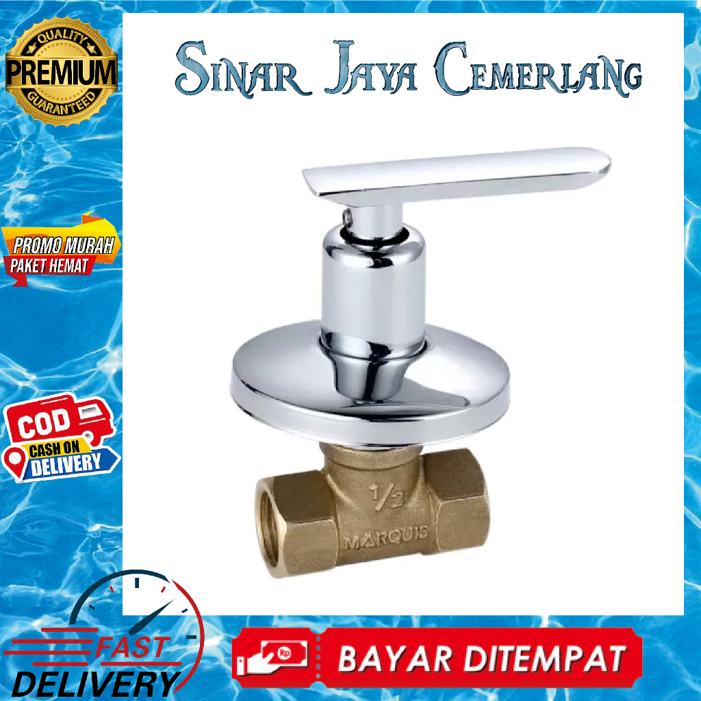 Jual Stop Kran Tanam Shower Kuningan Tebal / Stop Kran Wall Shower ...