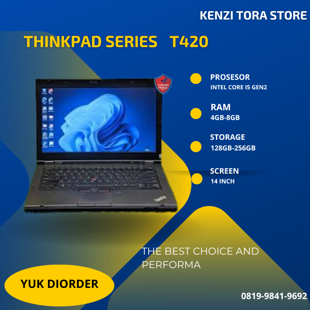 Jual Laptop lenovo thinkpad T420 core i5 Gen2 Ram 8GB Ssd 256GB ...