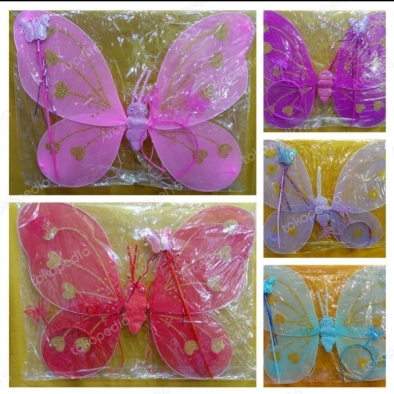 Jual sayap kupukupu anak warna warni | Shopee Indonesia