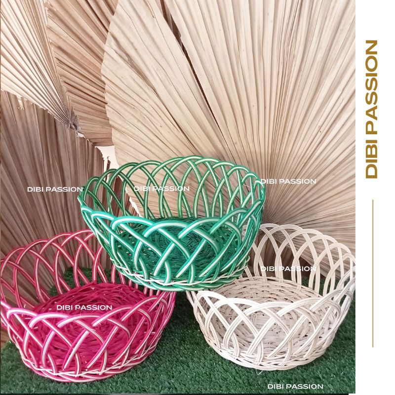 Jual KERANJANG BUAH KIRING KERANJANG BUAH ROTAN KIRING WARNA DAN ...