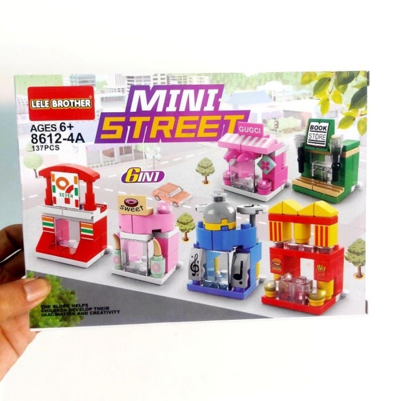 Jual Mainan Block Mini Street 6 in 1 Brick Store Balok Susun Edukatif ...