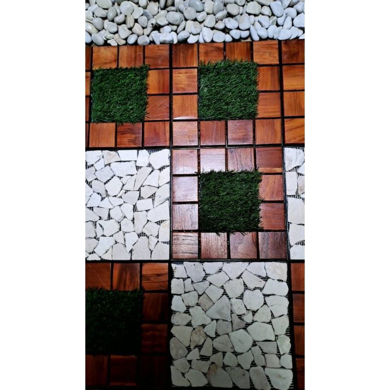 Jual Decking Tile Batu Mozaic / Lantai Batu Mozaik UK 30x30cm / Deck ...