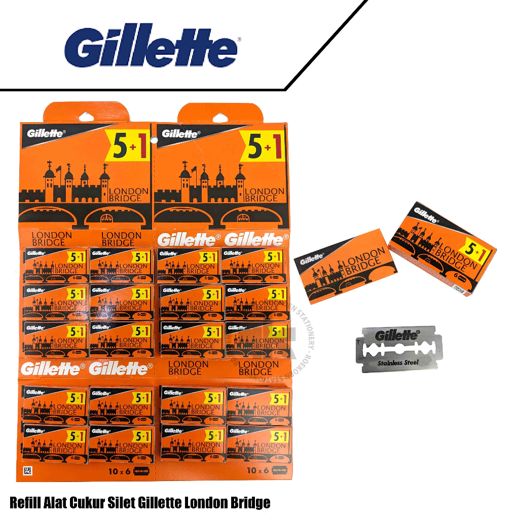 Jual Gillette London Bridge Refill Alat Cukur (kotak = 5 silet ...