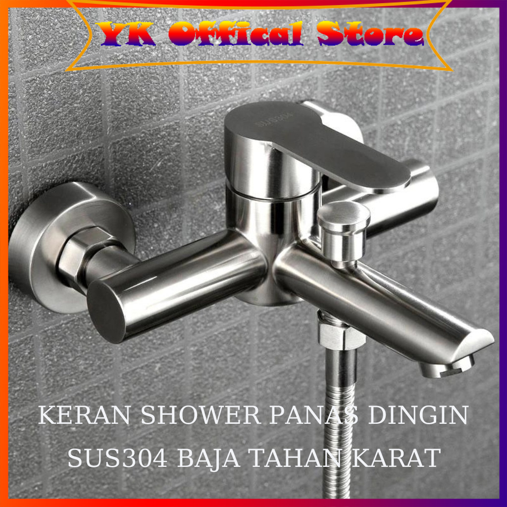 Jual KRAN SHOWER AIR PANAS DINGIN KERAN DINDING CHROME SUS304 STAINLESS ANTI KARAT | Shopee ...