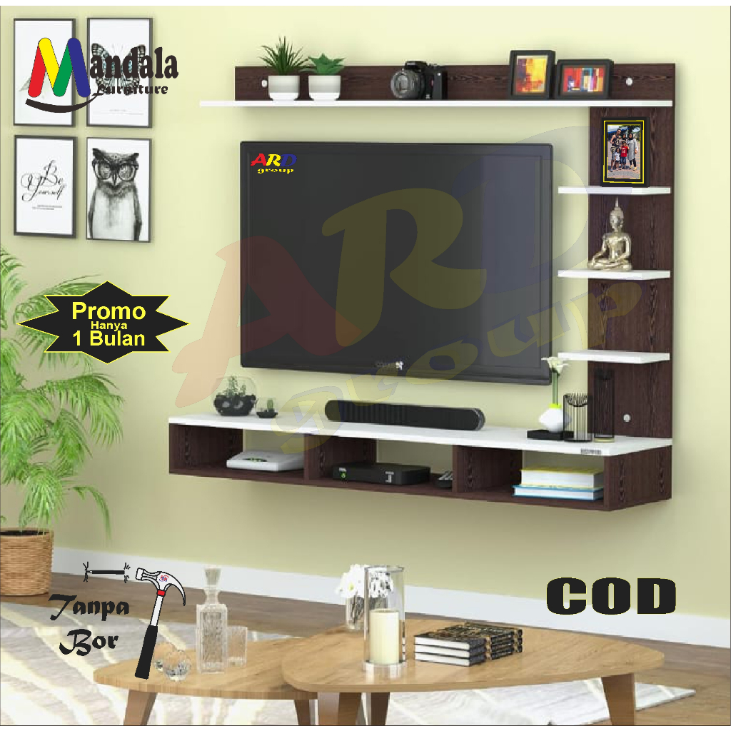 Jual (RTV 027) Rak TV Dinding Minimalis Gantung / Meja TV Tempel ...