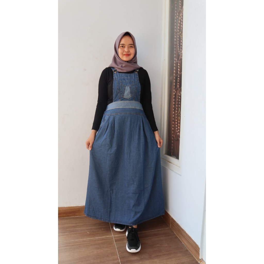 Jual Rok Temi Overall Jeans Muat Maksimal BB 65kg | Shopee Indonesia