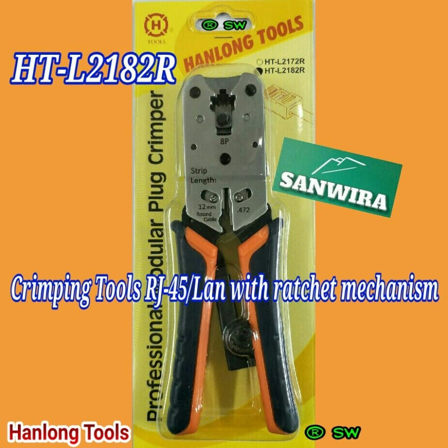 Jual Hanlong Tools / HT-L2182R / Professional Modular Plug Crimper 8P8C ...