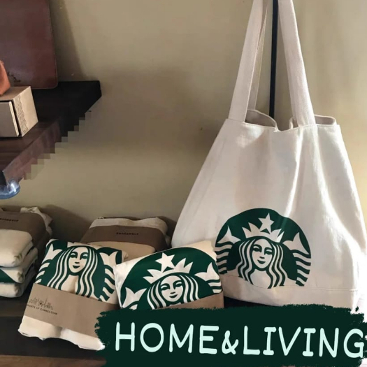 Jual Starbucks kanvas bag/ Tote bag kanvas jumbo / Tas kain recycle bag ...