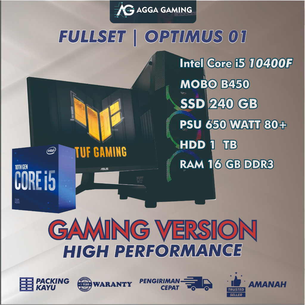 Jual Pc cpu komputer computer rakitan Gaming Editing full set intel ...