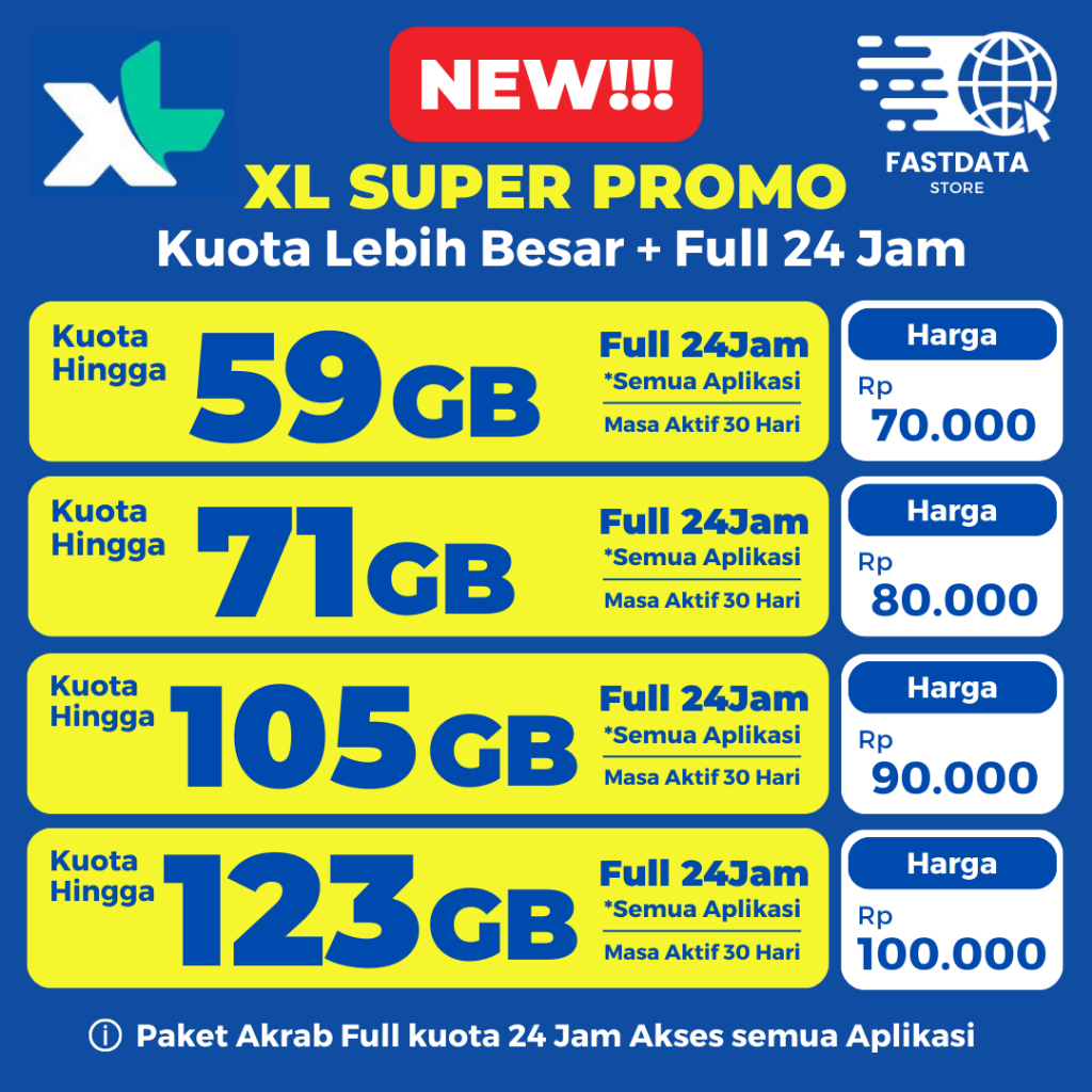 Jual TERMURAH PAKET DATA XL SUPER PROMO | Shopee Indonesia