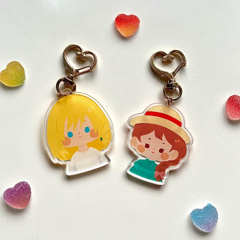 Jual Howl and Sophie Couple Keychain Gantungan Kunci Ghibli Chibi Howl ...