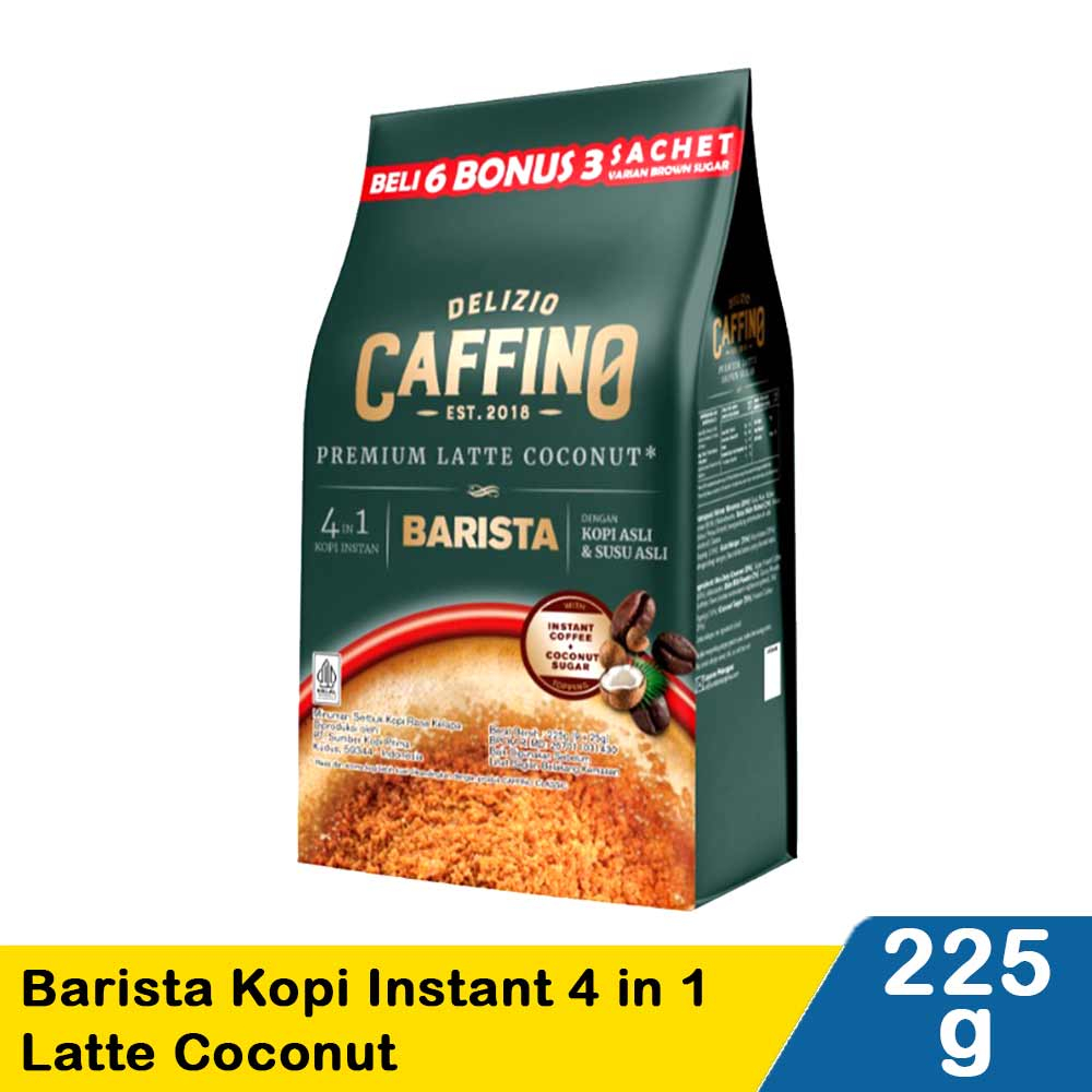 Jual CAFFINO BARISTA 4in1 6+3 sachet INSTANT COFFEE LATTE COCONUT 225G ...