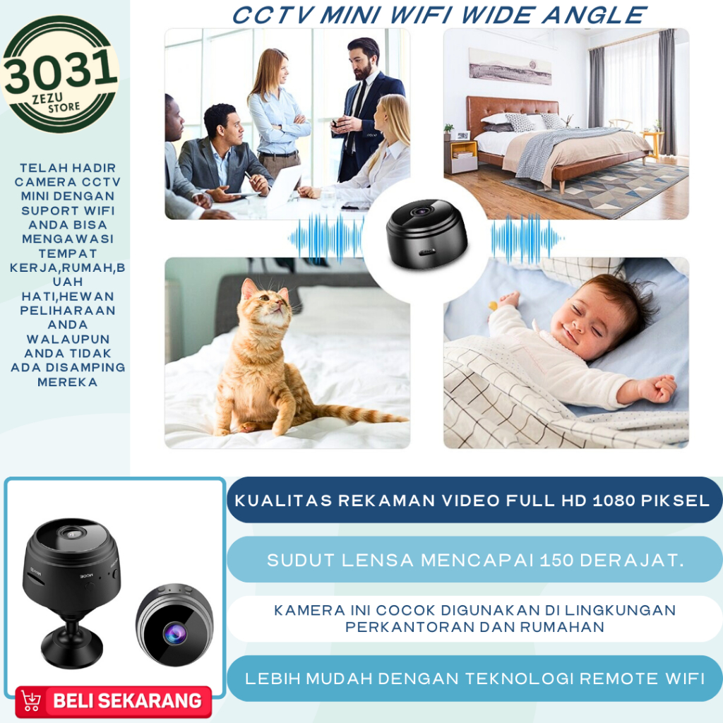 Jual CCTV Wireless Mini Smart Camera Wifi HD 1080P Micro v380 Kamera ...