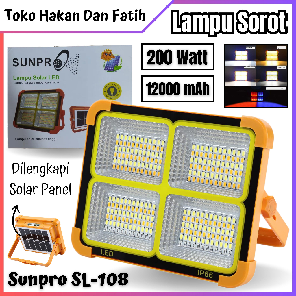 Jual Lampu Sorot Tenaga Matahari Surya Camping Portable Outdoor Indoor ...
