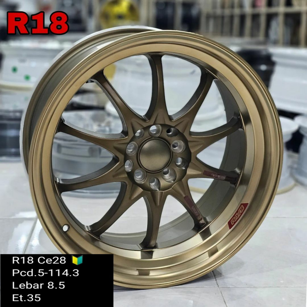 Jual velg racing volk rays ce28 ring 18 lebar 8,5 et 35 pnp civic innova | Shopee Indonesia