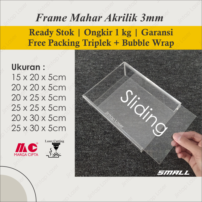 Jual Frame Akrilik Mahar 3mm 15x20 20x20 20x25 25x25 20x30 25x30 Box ...