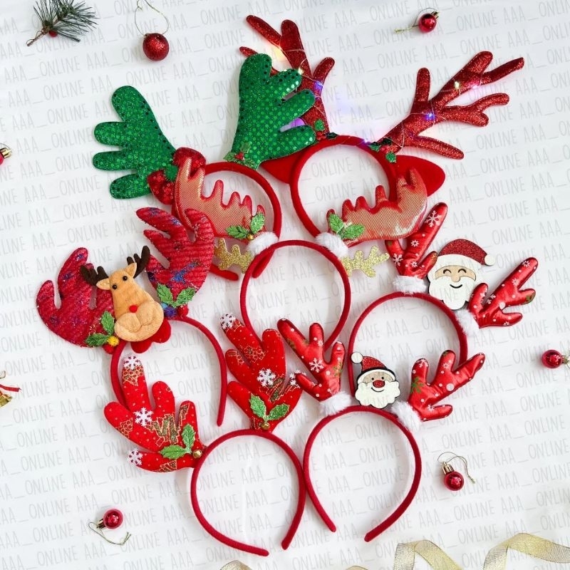Jual BANDO NATAL DEWASA ANAK TANDUK RUSA SANTA CLAUS AKSESORIS NATAL ...