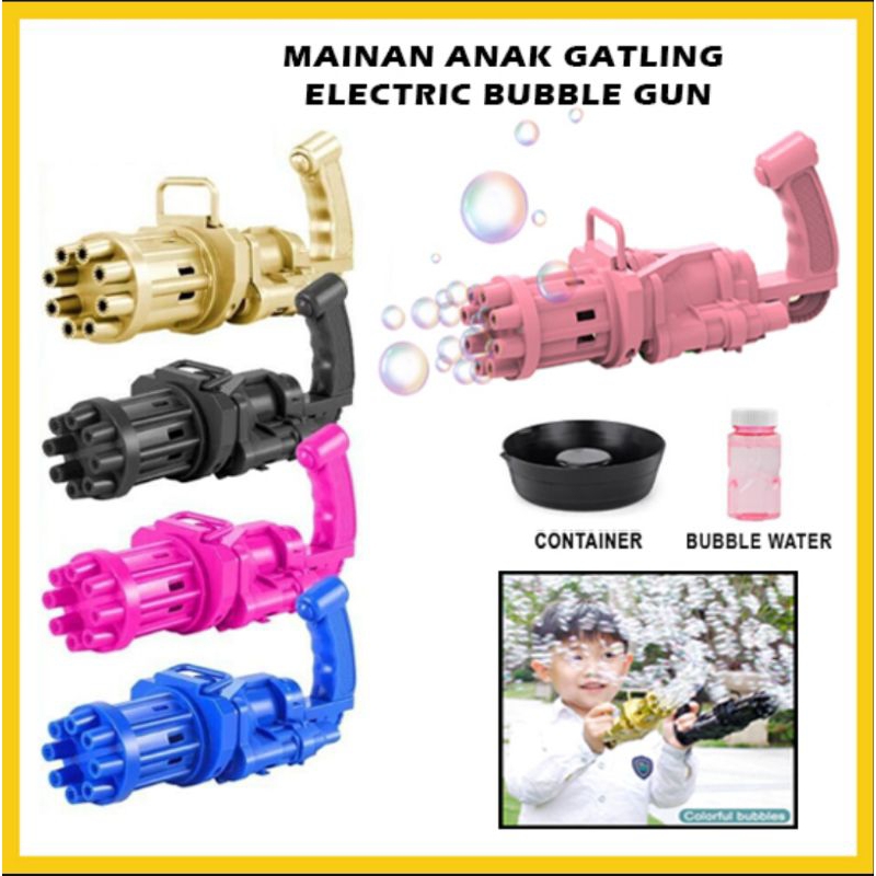 Jual BUBBLE GUN MAINAN ANAK GATLING ELEKTRIK TEMBAKAN PISTOL BALON ...
