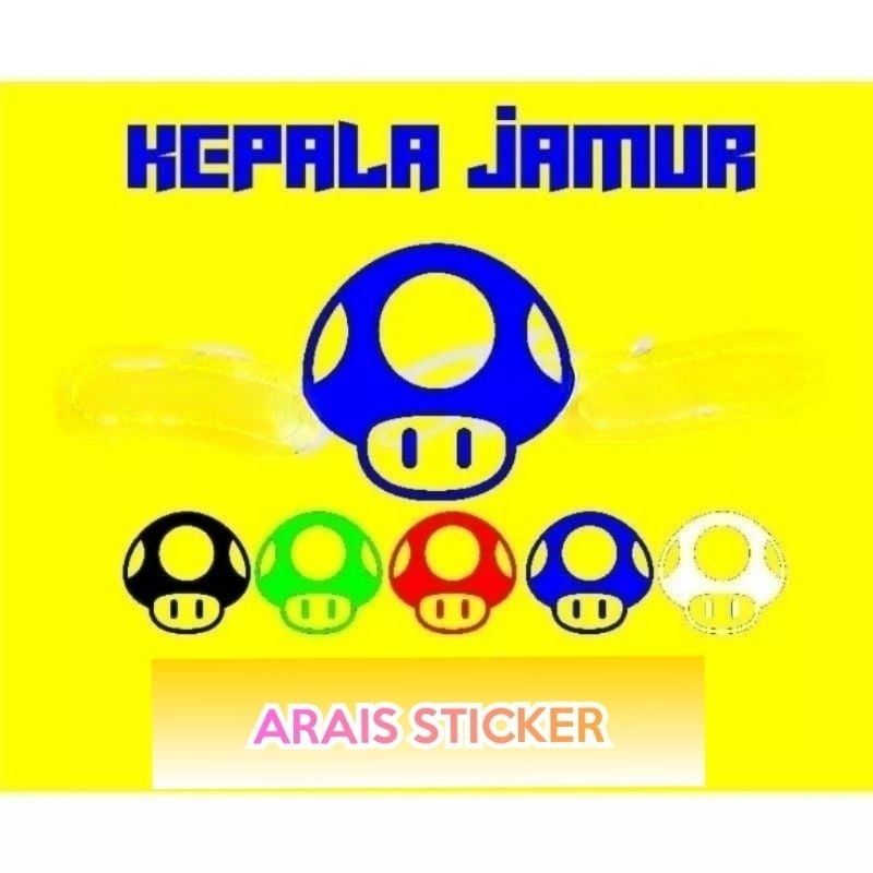 Jual cutting sticker kepala jamur, jamur mario bros, super mario ...