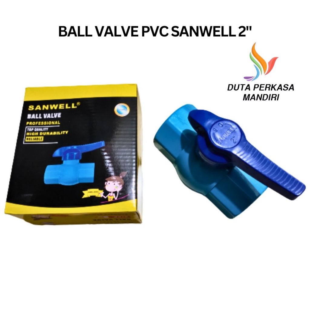 Jual DPM - Ballvalve / Ball Valve / Stop Kran 2" inch PVC Polos SANWELL ...