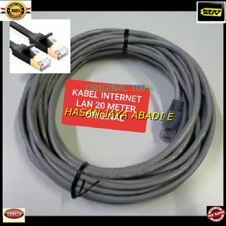 Jual G300 ori 100% kabel lan rj45 20 meter UTP Scable konektor wifi ...