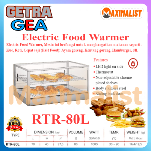 Jual Getra RTR-80L Electric Food Warmer - Mesin Showcase Pemajang ...