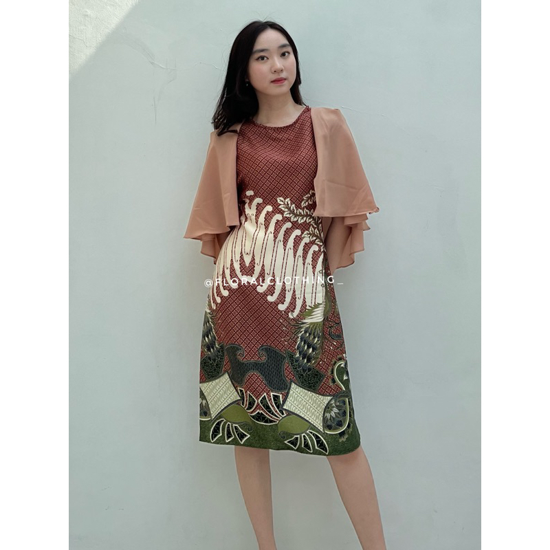 Jual dress batik bahan premium korean look F307 | Shopee Indonesia